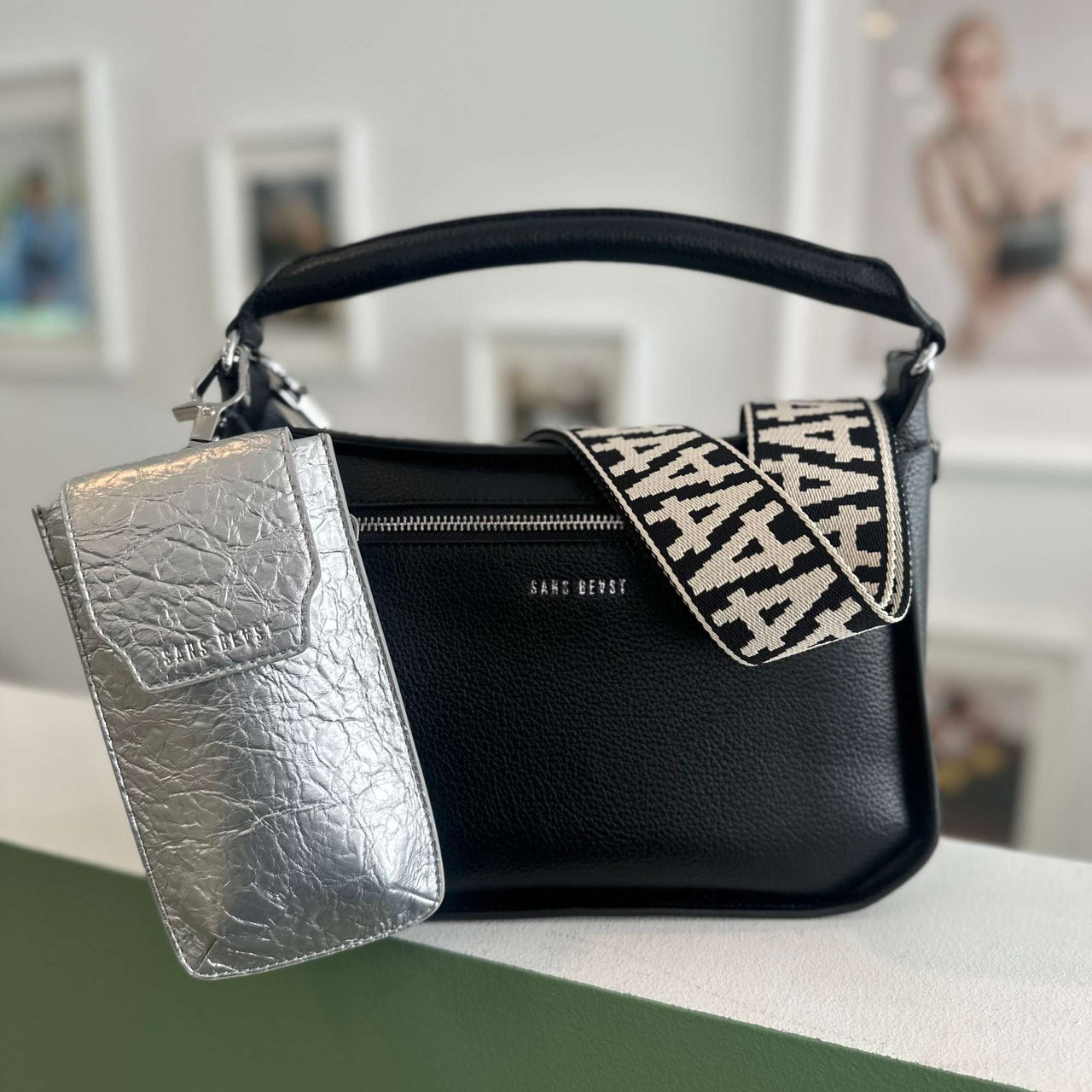 All Seeing Vegan Leather Glasses Case Silver Sans Beast