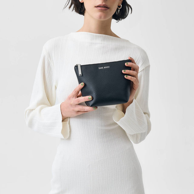 Stopover Mini Vegan Leather Pouch Black Sans Beast