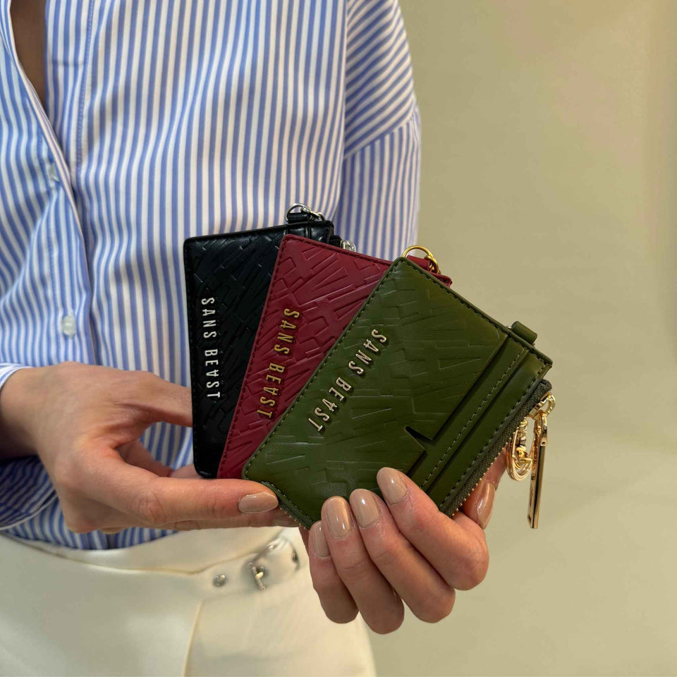 Wheels Up Vegan Leather Card Wallet Red Sans Beast