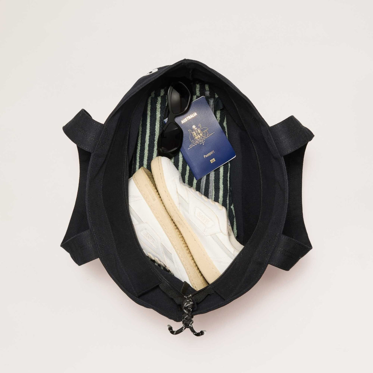 Zippy Overflow Canvas Tote Bag Black Sans Beast